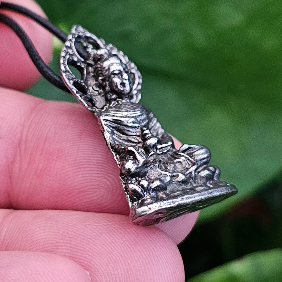 Medicine Buddha Necklace Pendant Indian God Cord Lace Amida Buddha ...