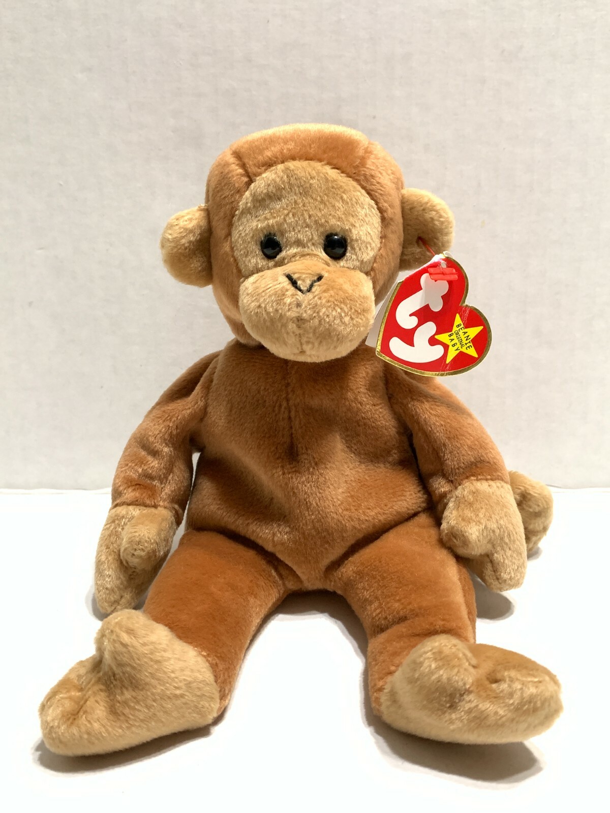 1995 TY Beanie Baby Bongo monkey PVC pellets great condition no star ...