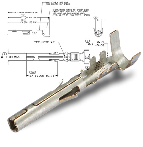 Delphi 12089188 Weather-Pack Female Terminal 20,18 GA, Tin Plated ...