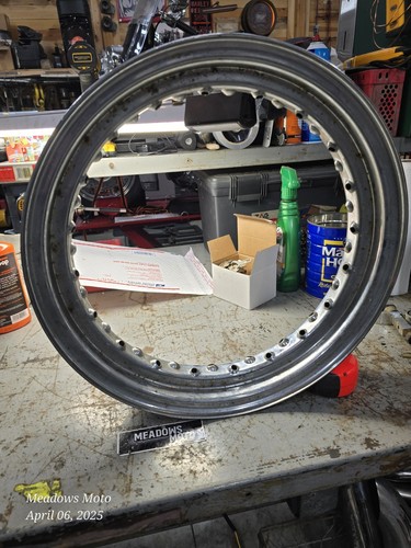 Dunlop 3.00 x 16 inch 40 Spoke Drop Center Rim Wheel Chopper Bobber ...