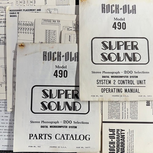 Rock-Ola 490 Jukebox Operating Manual Parts Catalog Schematics Packet ...