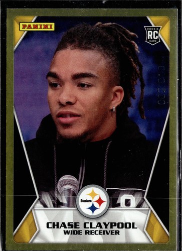 2020 Panini Sticker & CARD #76 Chase Claypool Cards Gold #/10 Steelers ...