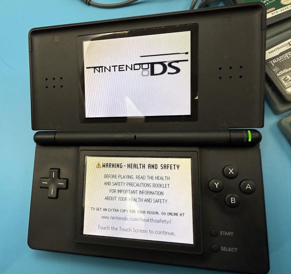 Nintendo DS Lite Handheld System Black With 10 Games Mario Sims READ ...