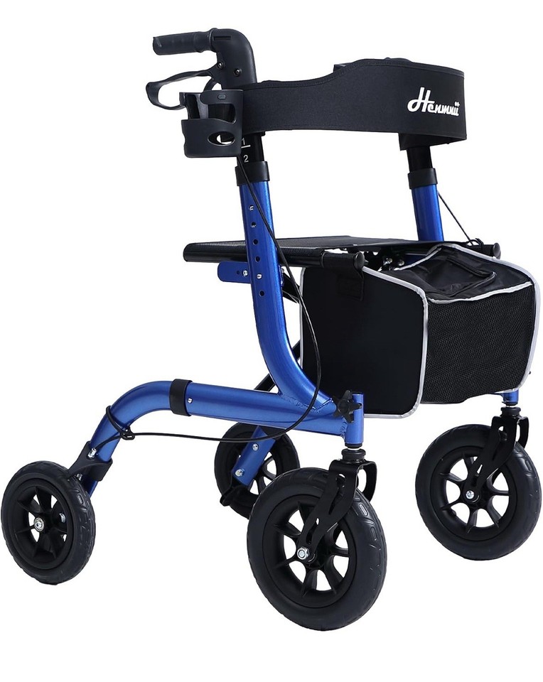 Rollator walker for Seniors Lightweight Foldable Adjustable 10 inch ...