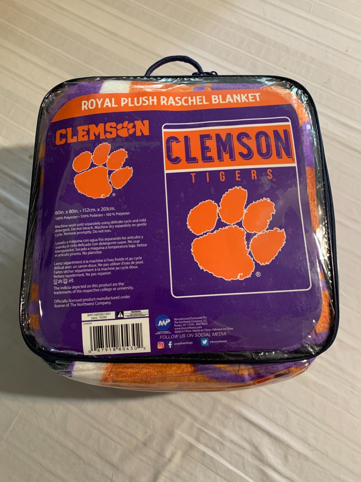 Clemson Tigers NCAA 60 x 80 Plush Throw Blanket Northwest Company | eBay