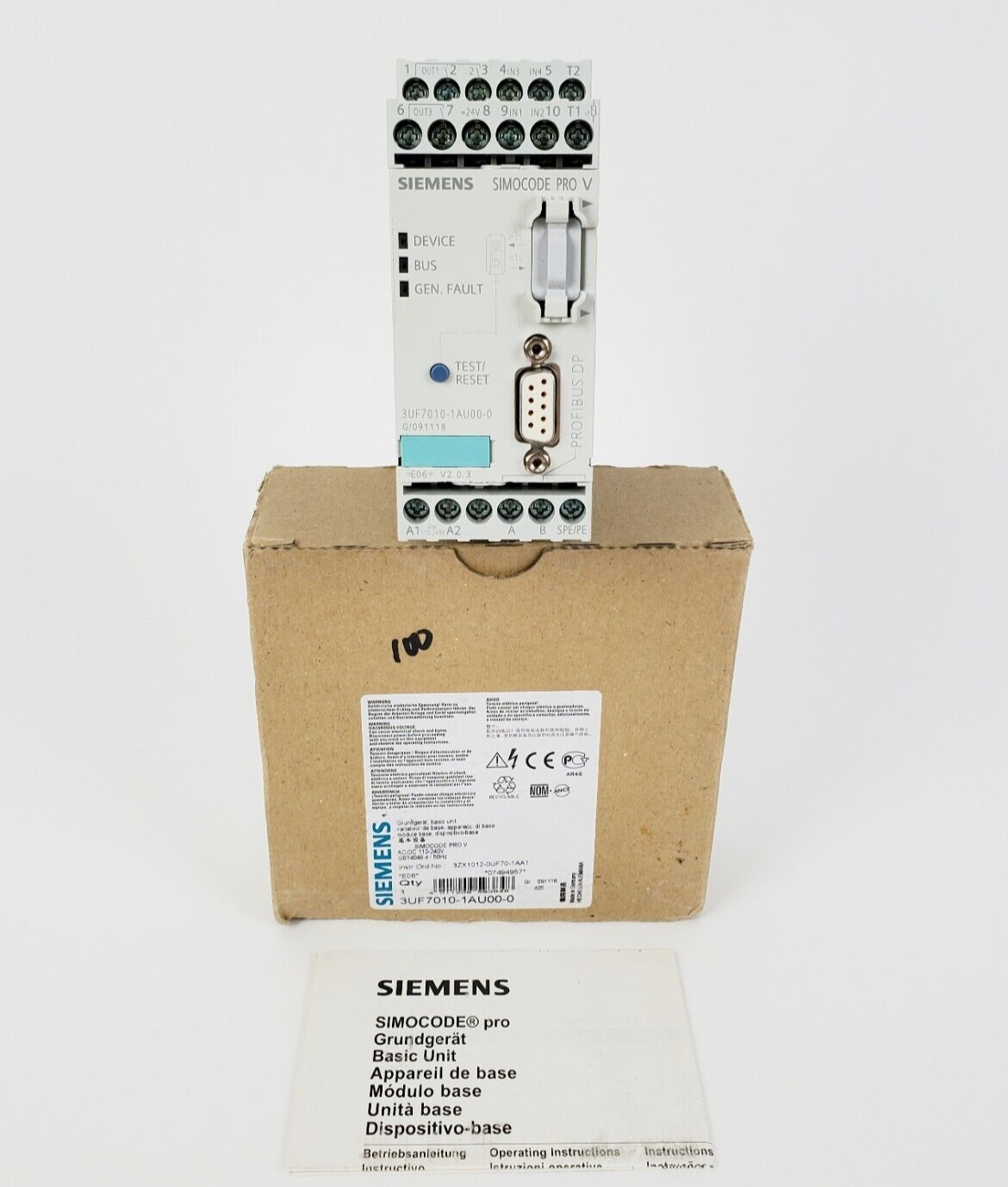 Siemens 3UF7010-1AU00-0 SIMOCODE Pro V Motor Control Unit, New! | eBay