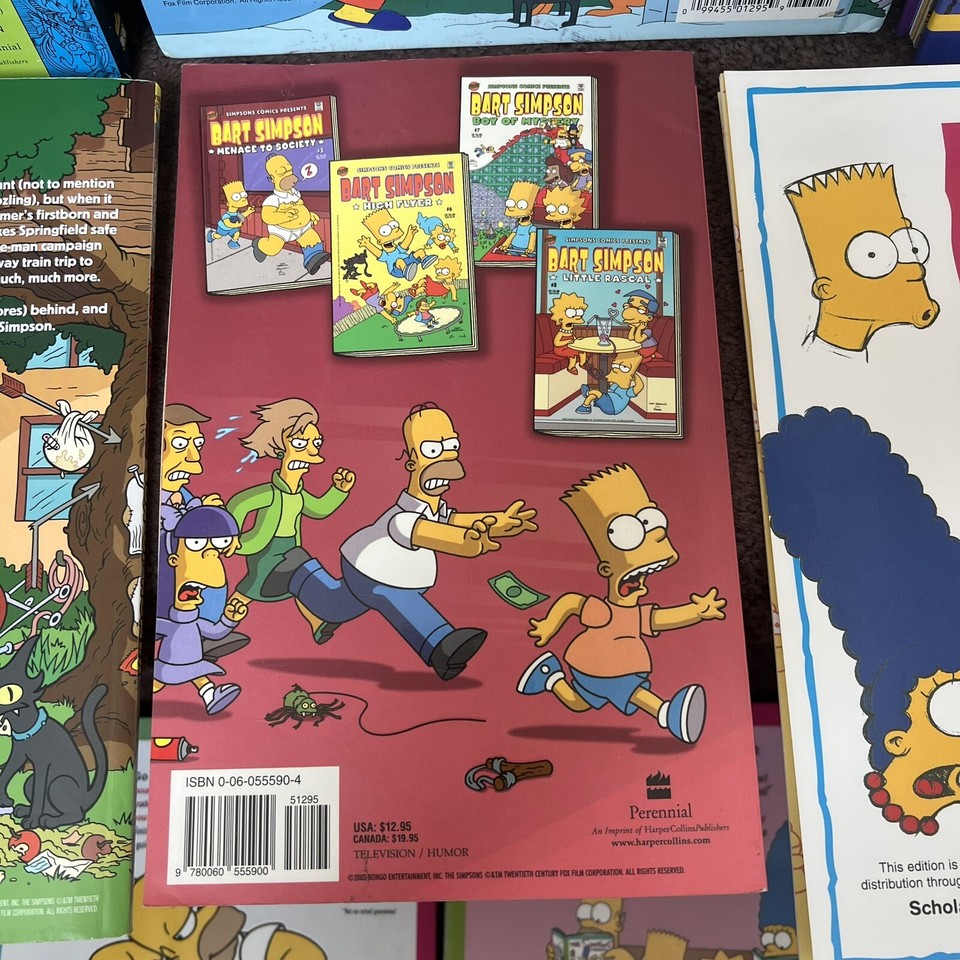 The Simpsons 8 Book Lot Complete Guide to Life Bart Bartman Homer ...