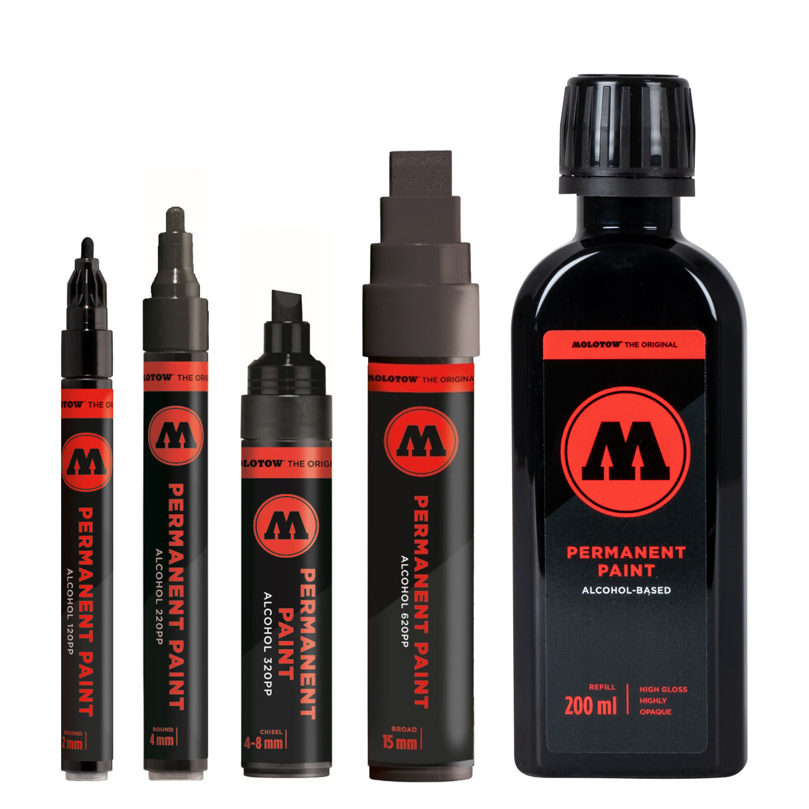 Molotow Permanent Paint Marker Range - Refillable Glossy Squeezer Pen ...