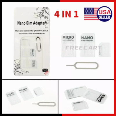 US 1 Pcs Nano SIM Card to Micro Standard Adapter Adaptor Converter Set ...