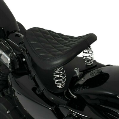 For Harley Bobber Chopper Motorcycle 3'' Spring Solo Seat Saddle With ...