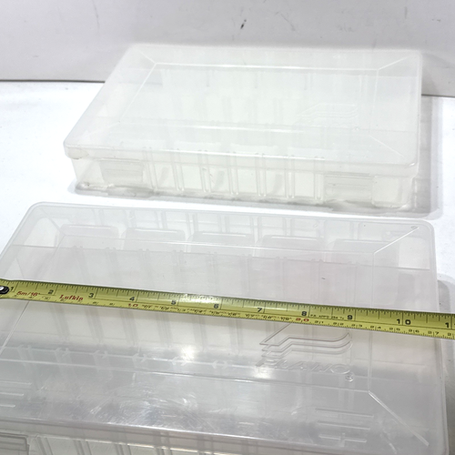 2x Plano Organizer Boxes w 4-20 Compartments Plastic 1-3/4" H X 7"W x ...