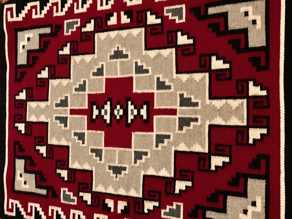 STUNNING NAVAJO GANADO RUG, CLASSIC GANADO RED & DESIGNS, MINT ...
