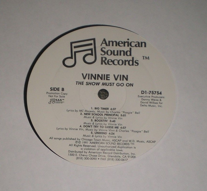 Vinnie Vin~The Show Must Go On~PROMO LP~1991 Hip-Hop / Rap~FAST ...
