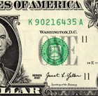 8 digit looping broken ladder 9-6 Fancy Serial Number One Dollar bill ...