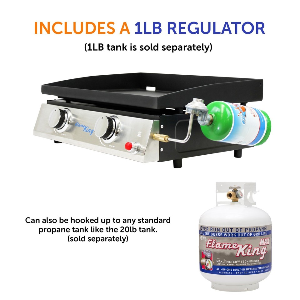 2-Burner Propane Tabletop, Heavy Duty Flat Top Cast Iron Outdoor ...