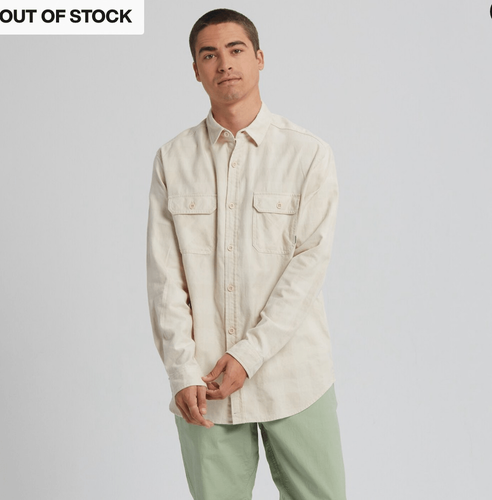 Burton Brighton Flannel in Creme Brulee Heather Buffalo Plaid Size ...