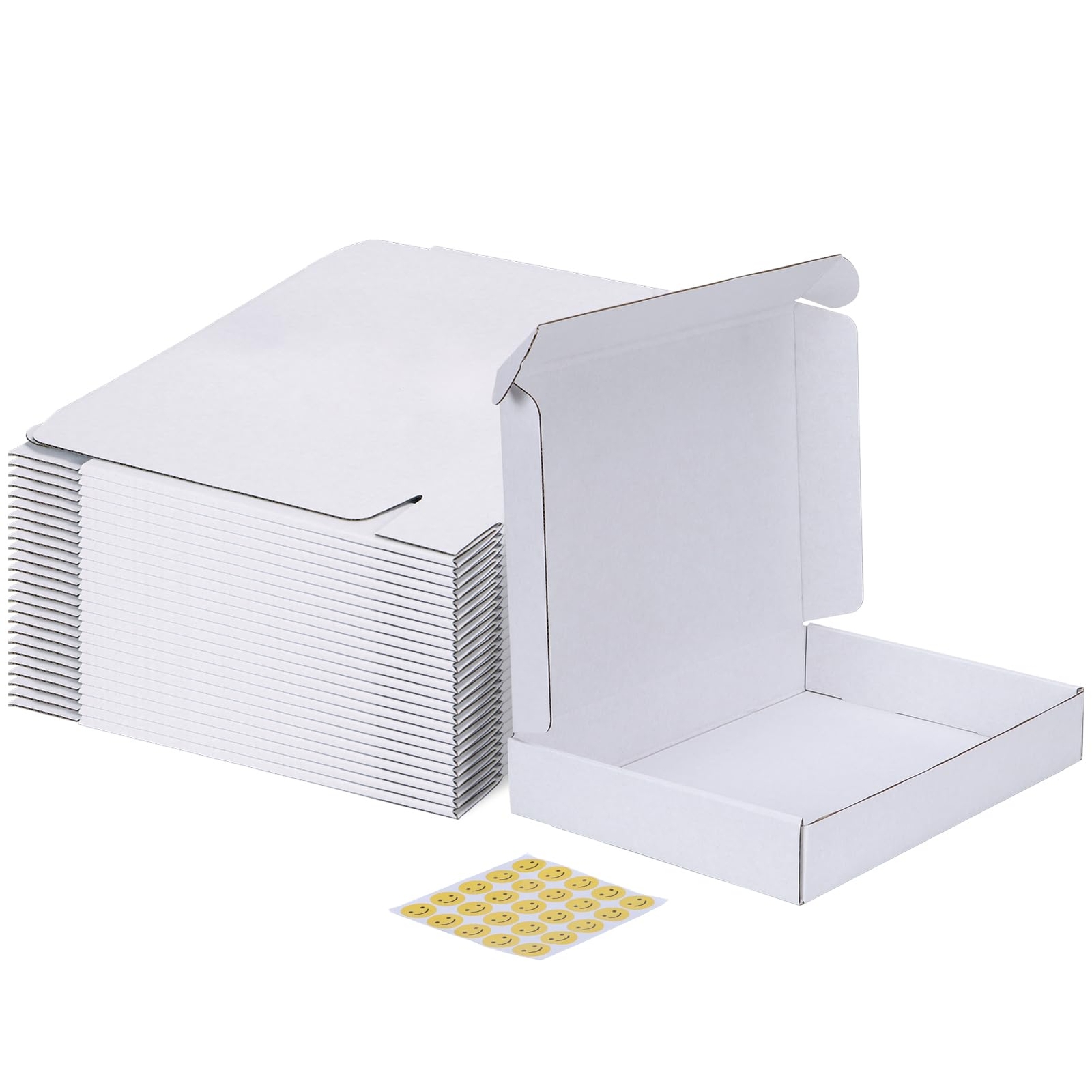 12x9x2 Inches Shipping Boxes Pack of 25 White Corrugated Cardboard Box ...