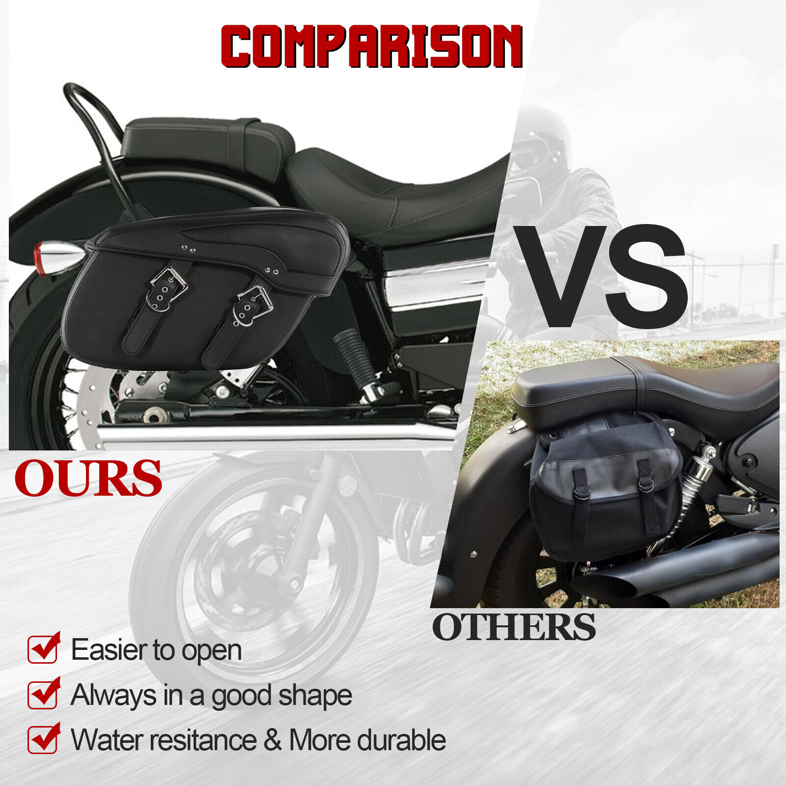 Luggage Side Saddle Bags For Yamaha V Star 1300 1100 950 650 XVS Custom ...