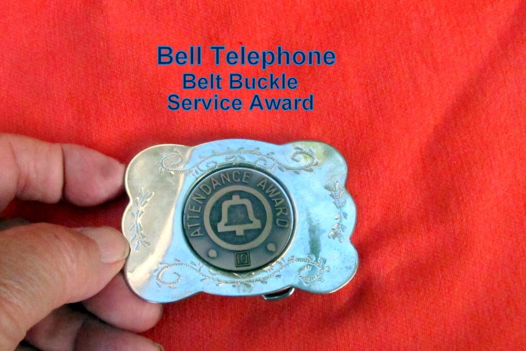 Bell Telephone Service Award Belt Buckle 10 yr. Attendance 2 1/4 X 3 1/ ...