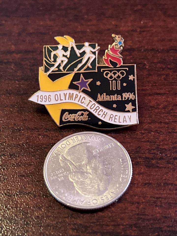 Coca-Cola Coke Atlanta Olympics 1996 Olympic Torch Relay Lapel Hat Pin ...