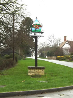 Photo 6x4 Toft Village sign On the B1046 Comberton Road at the junction ...