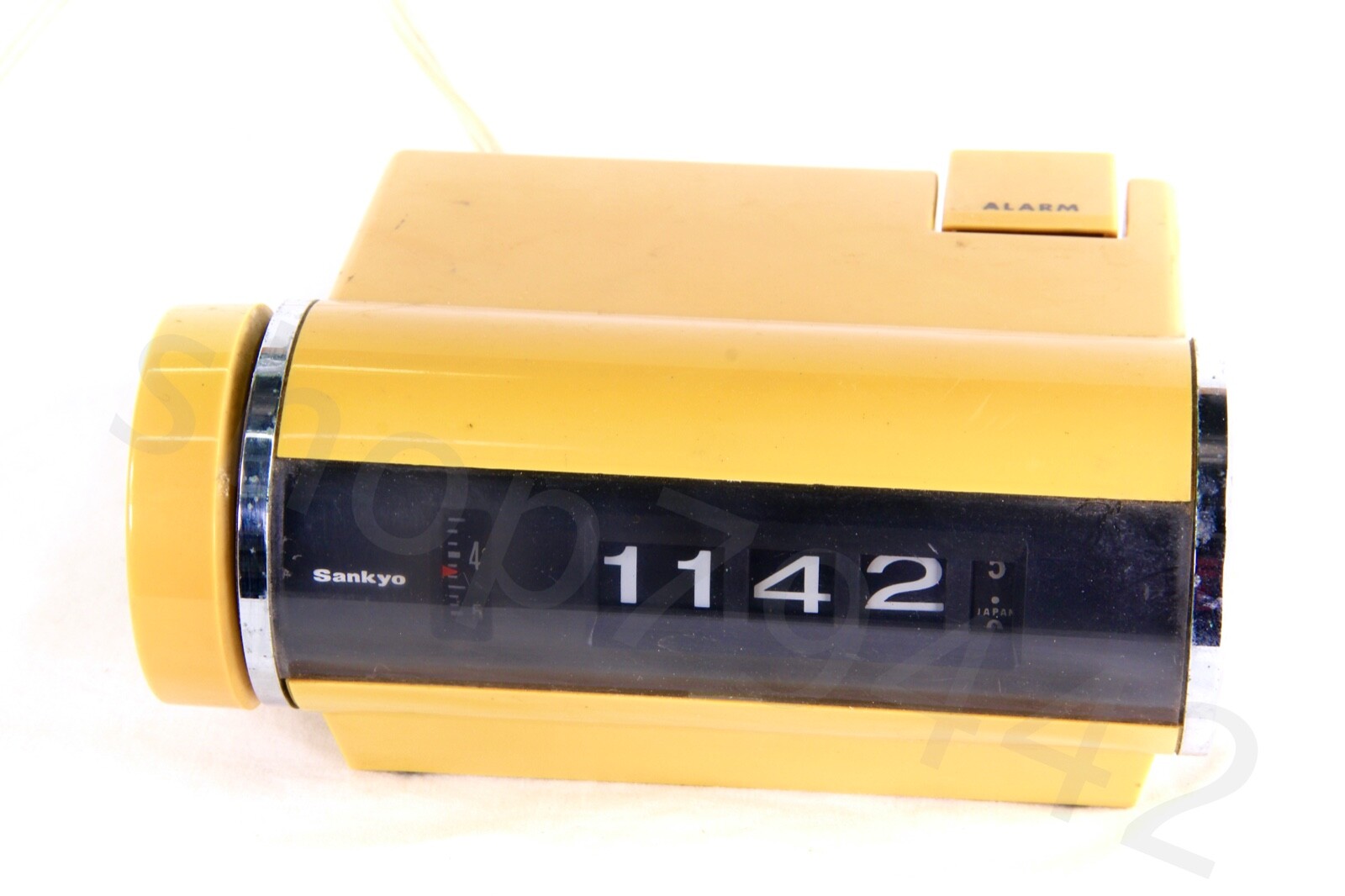 SANKYO Digital Alarm Clock Mustard Yellow Vintage Flip Model 401 Japan ...