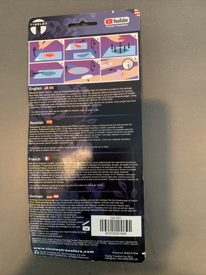 Tinsley Glam Gore 3D Bloody Stitched Up Scar FX Prosthetics Halloween ...