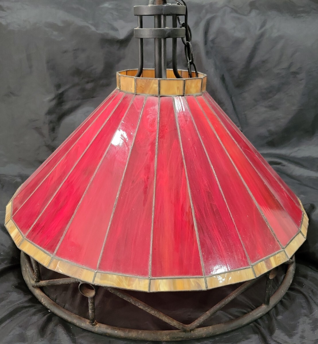 Stained Glass Ceiling Light Red White
