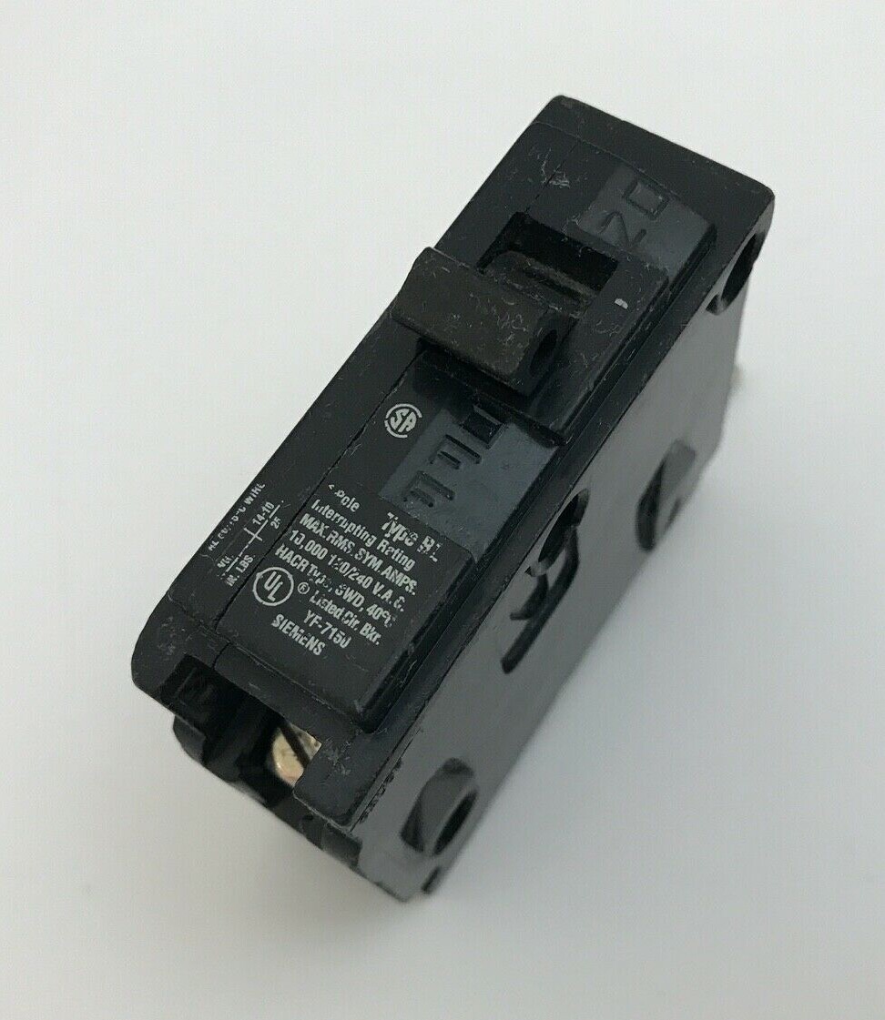 SIEMENS BL120 B120 1 POLE 20 AMP 120v BREAKER TYPE BL BOLT ON SINGLE ...