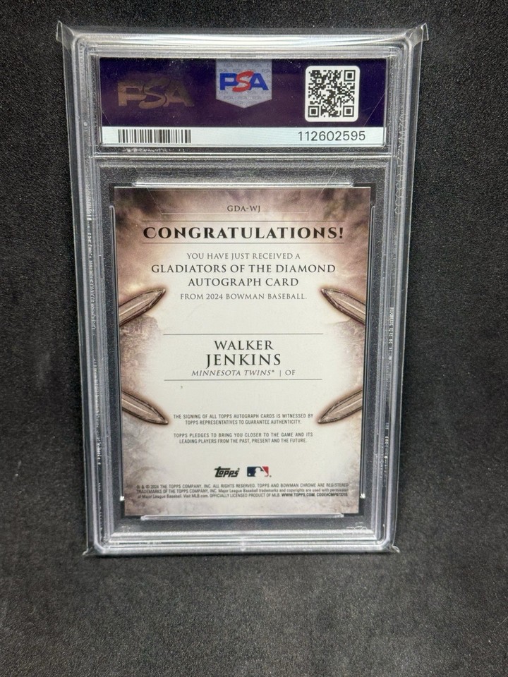 2024 Bowman Walker Jenkins Gladiators of the Diamond Auto /99 PSA 9 # ...