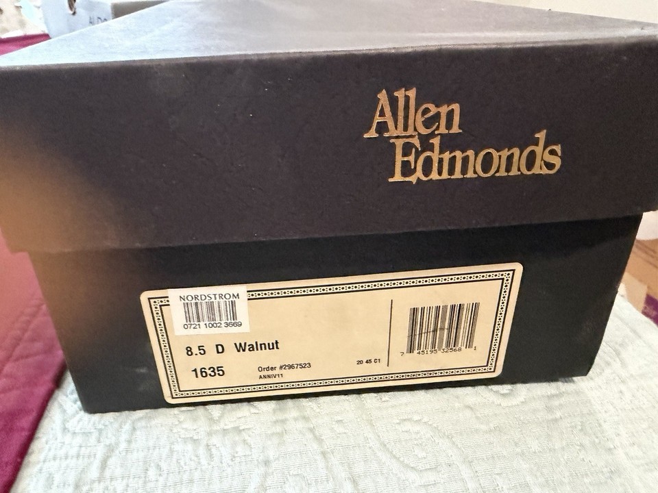 Allen Edmonds McAllister Walnut Wingtip Oxford Dress Shoes Men’s Size ...