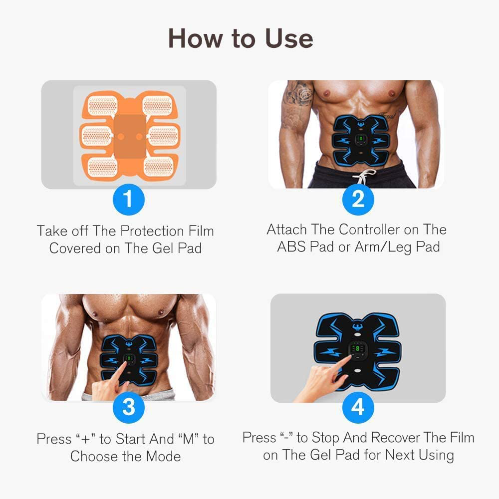 Abs Simulator Ab Stimulator Rechargeable Abdominal Muscle Trainer ...