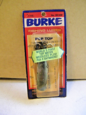 Vintage Burke Fishing Lures Pop Top Lure No.2014W Original Package ...