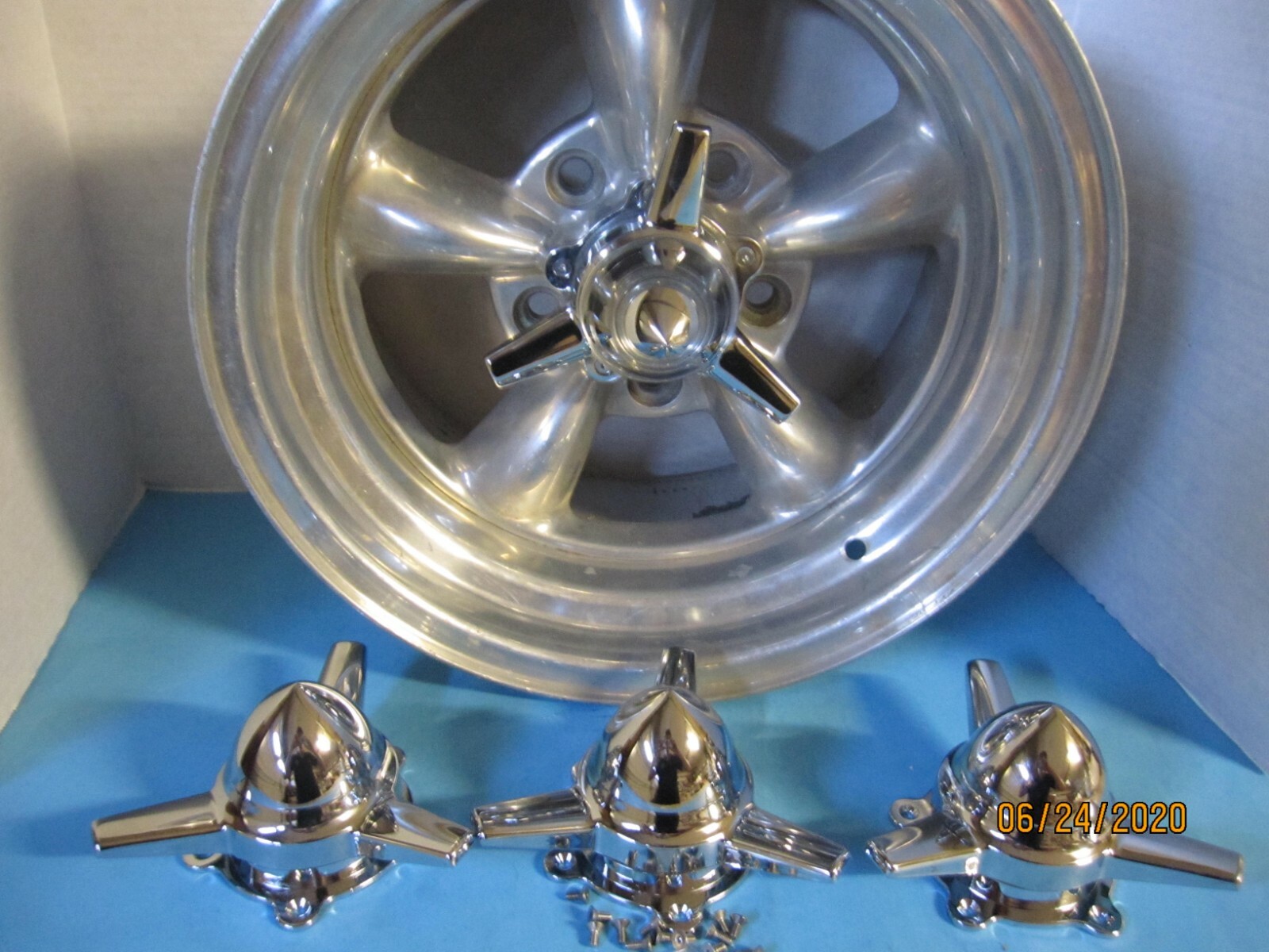 4 AMERICAN RACING TORQ THRUST II BULLET 3 BAR SPINERS CENTER CAPS VN515 ...