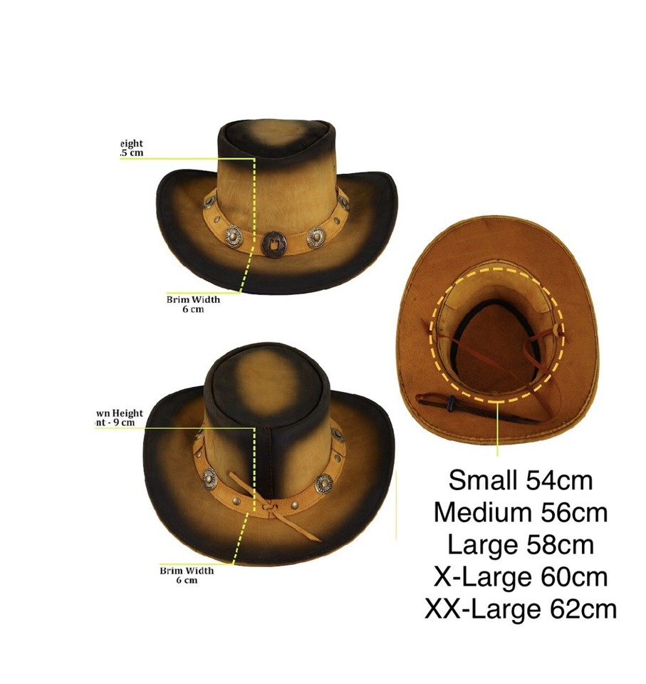 New Men's Stylish Cowboy Hat Western Original Genuine Cow Hide Leather ...