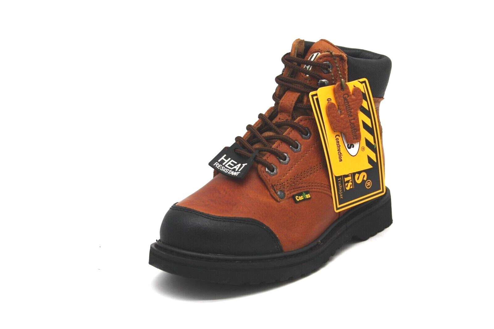MEN'S CACTUS FOOTWEAR WORK BOOT HR628 LIGHT BROWN HEAT&OIL&SLIP ...