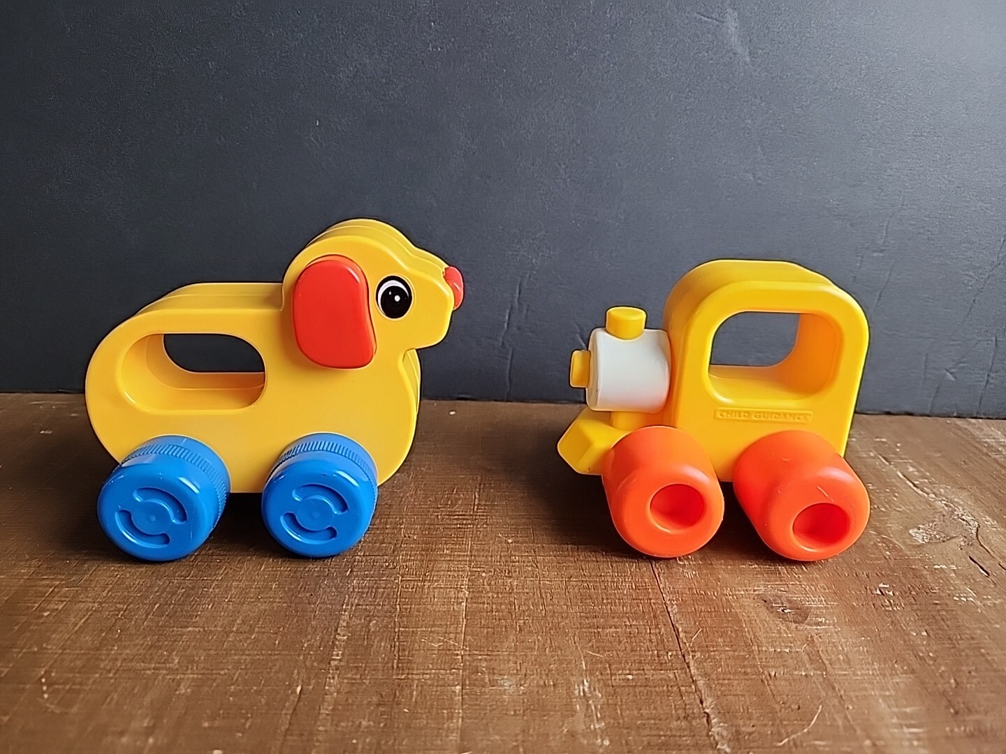 Vintage 1984 Child Guidance Wee Wheels Playskool Baby Rattle Toys Train ...