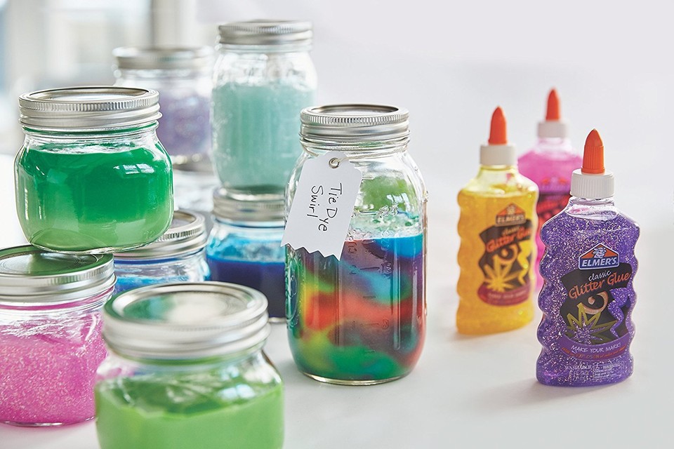 Elmer's CLASSIC GLITTER GLUE | BLUE COLOR Washable CRAFT SCHOOL PROJECT ...