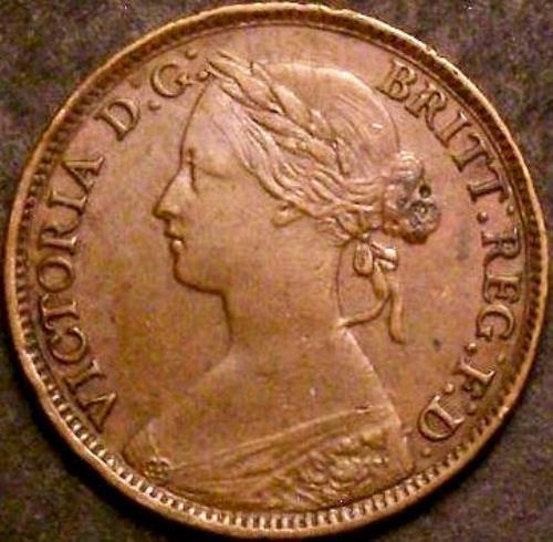 1860 Farthing S3958 F 498 Toothed/Beaded border mule Very rare (R17) VF ...