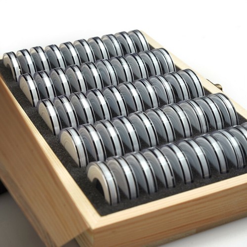 50Pcs Wood Coins Display Storage Box Case for Slab Certified Coin with ...