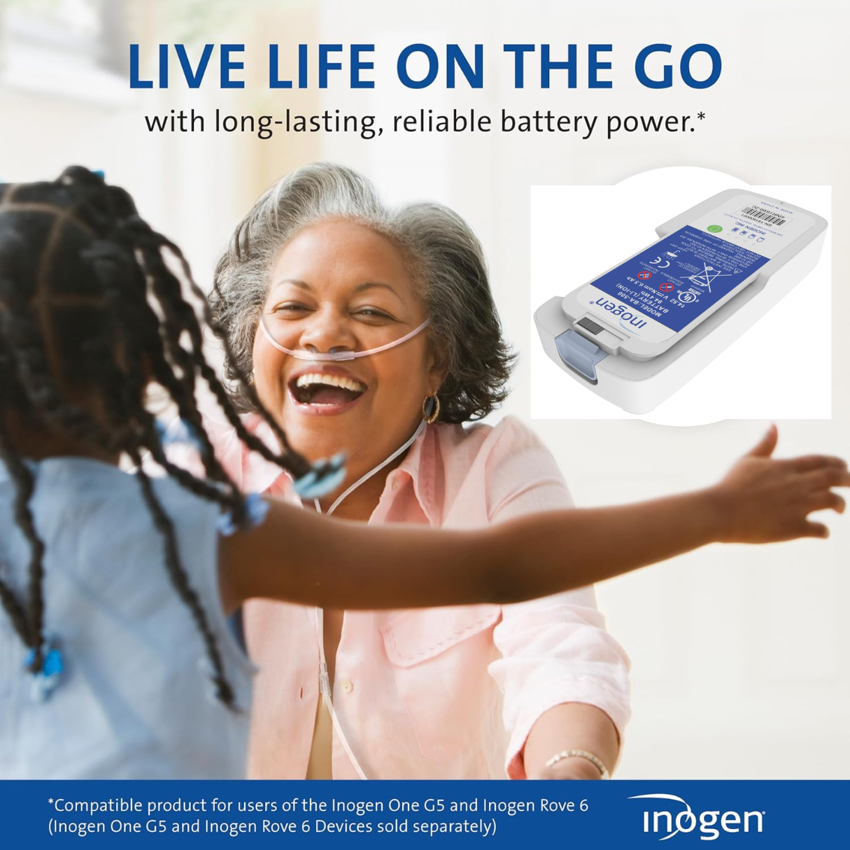 Inogen G5 Battery, Rove 6 Battery, Inogen BA-500 8-Cell Single Battery ...