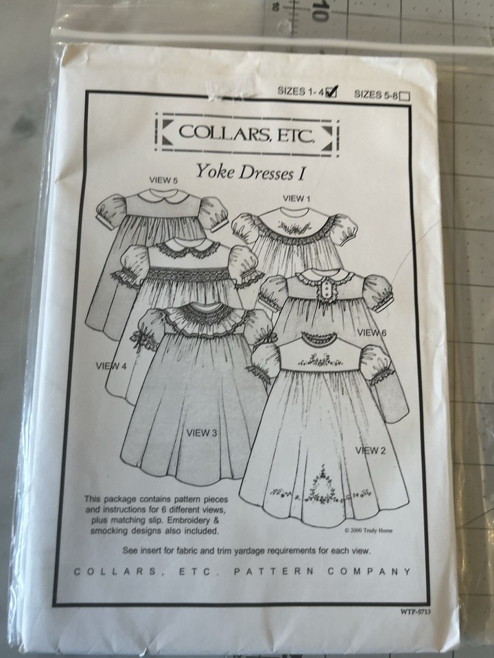 Collars, Etc Pattern Co. Yoke Dress Size 1-4 NEW UNCUT FF | eBay
