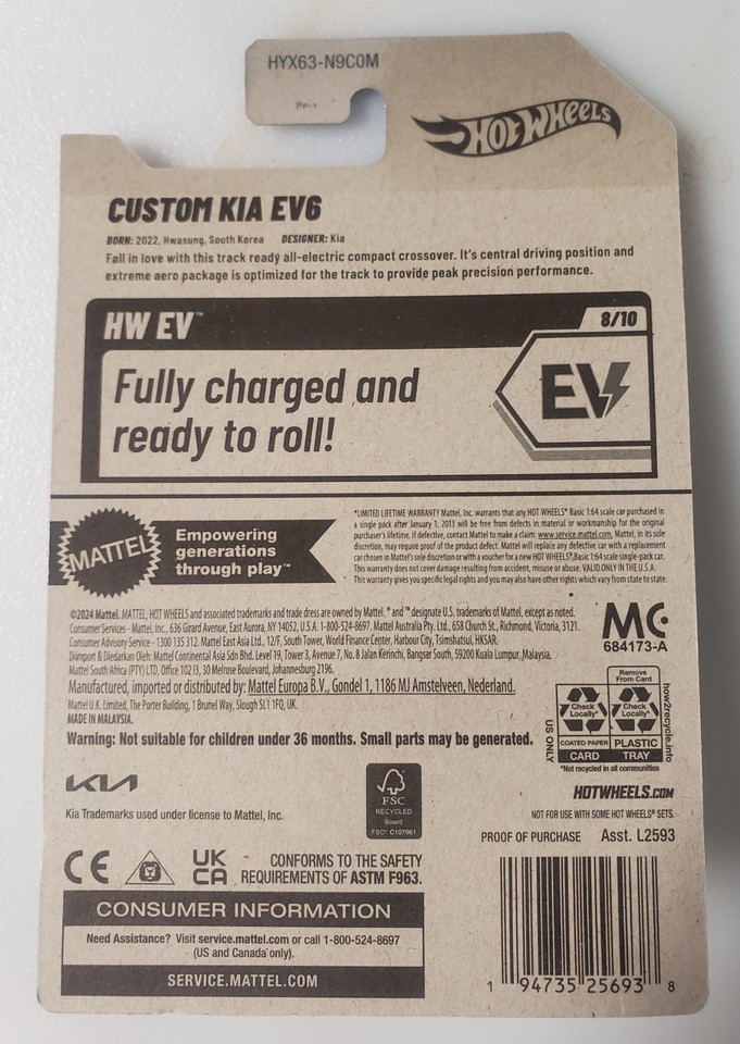 2025 Hot Wheels Green Custom Kia EV6 120/250 HW EV 8/10 | eBay