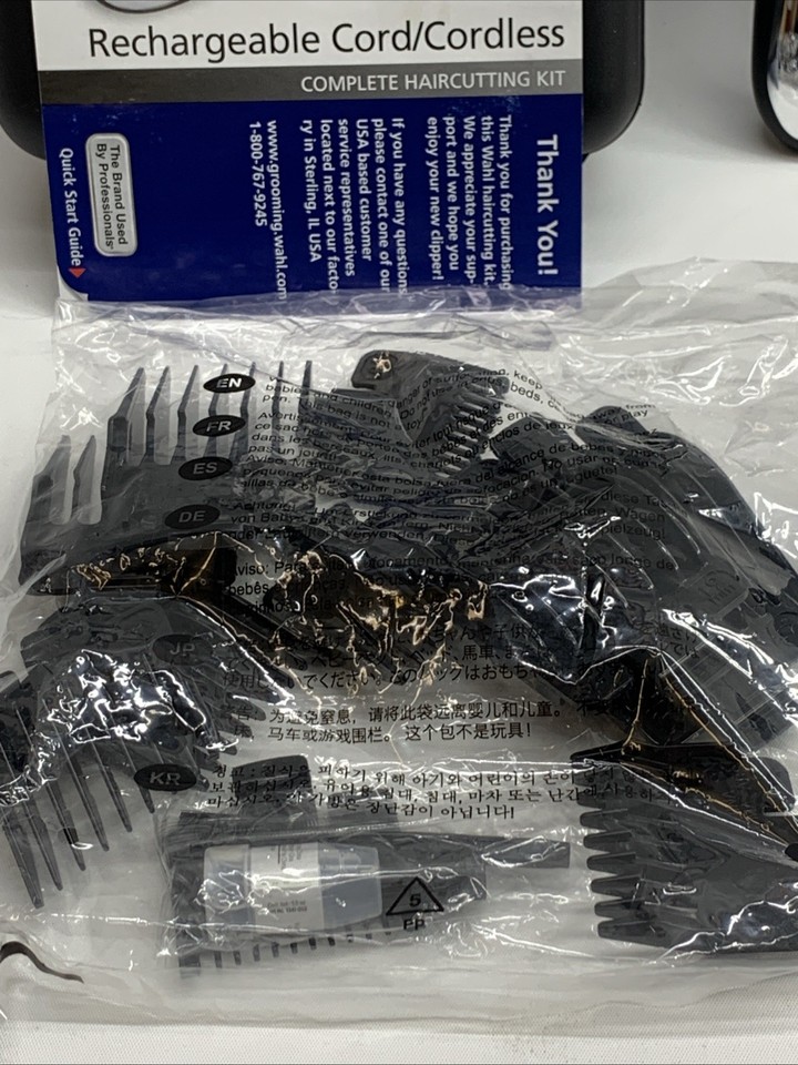 Wahl Clipper Hair Cutting Rechargeable Cord/Cordless 21 Pcs Set ...