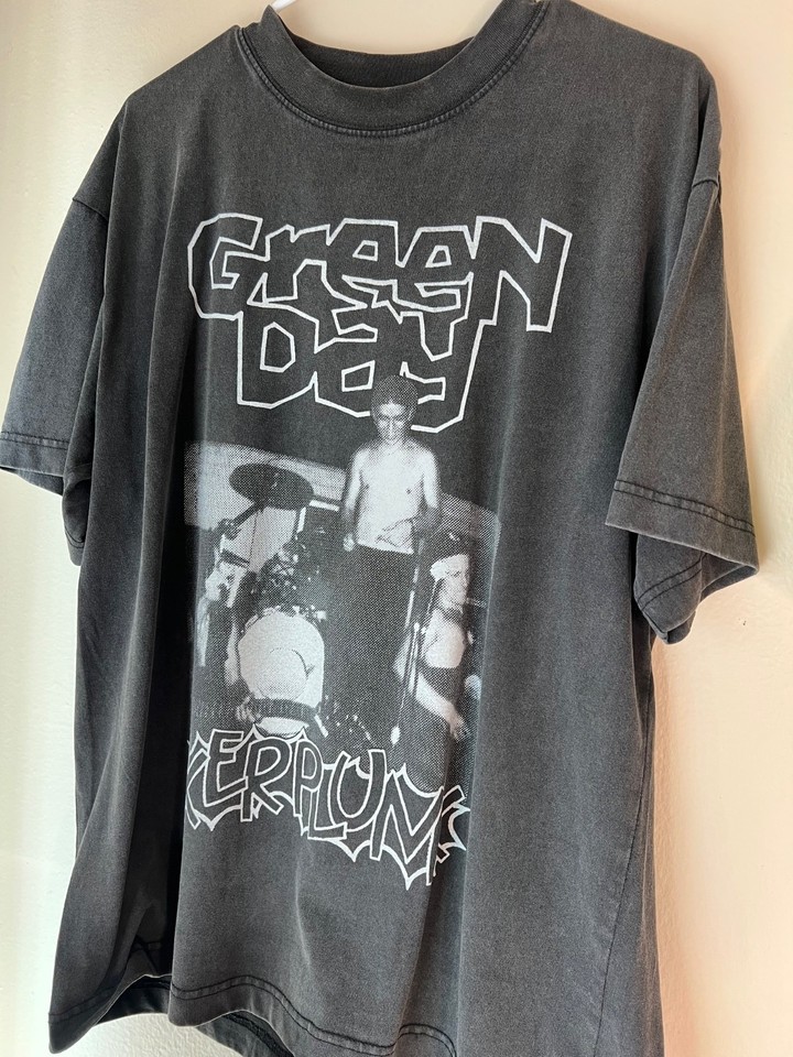 Green Day Band Shirt Medium Grey Good Condition | eBay