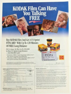 KODAK Film US Sprint FONCARD Print Ad Poster Art PROMO Official Vintage ...