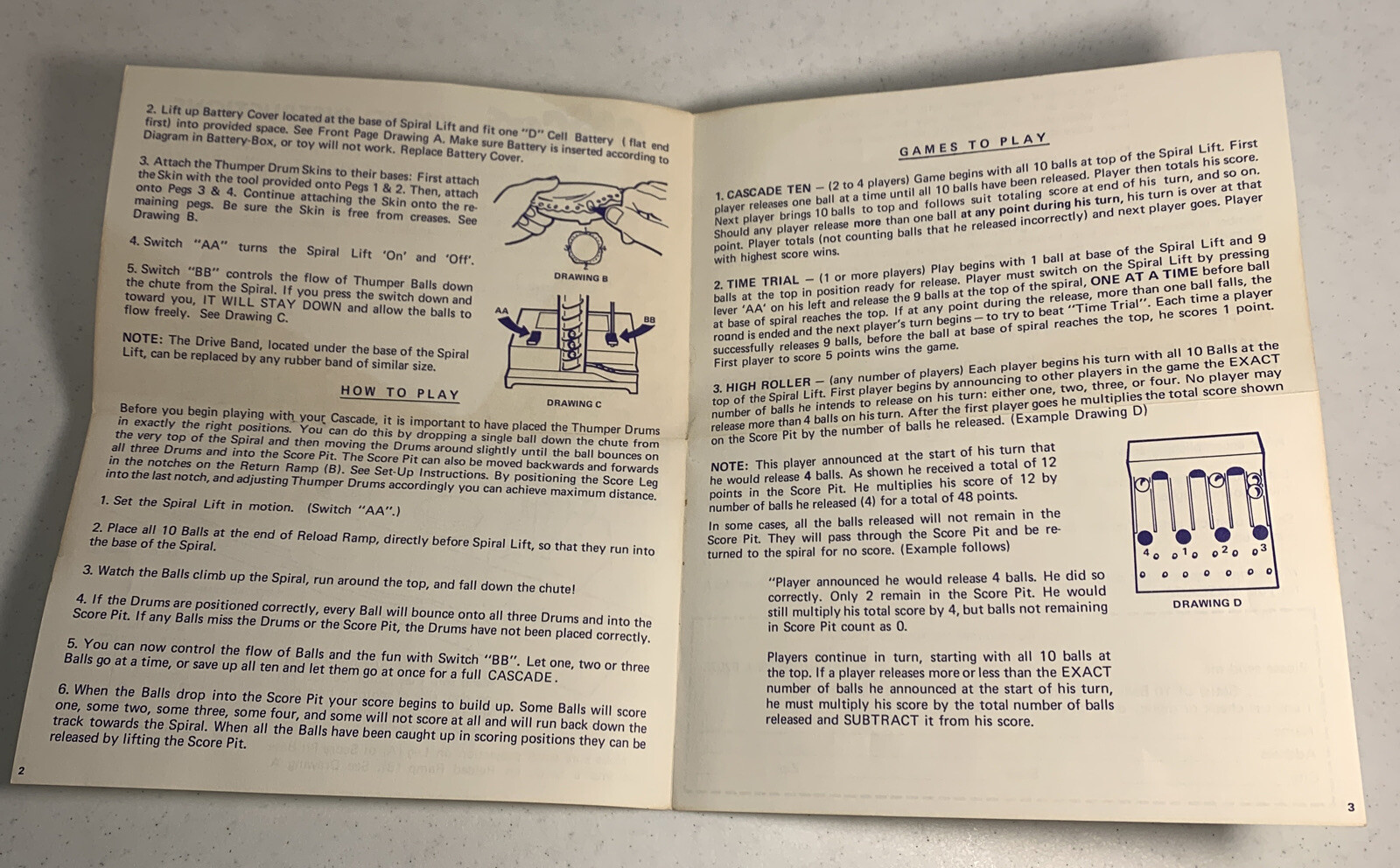Vintage 1972 Matchbox Cascade Game Paper Instructions No Rips | eBay