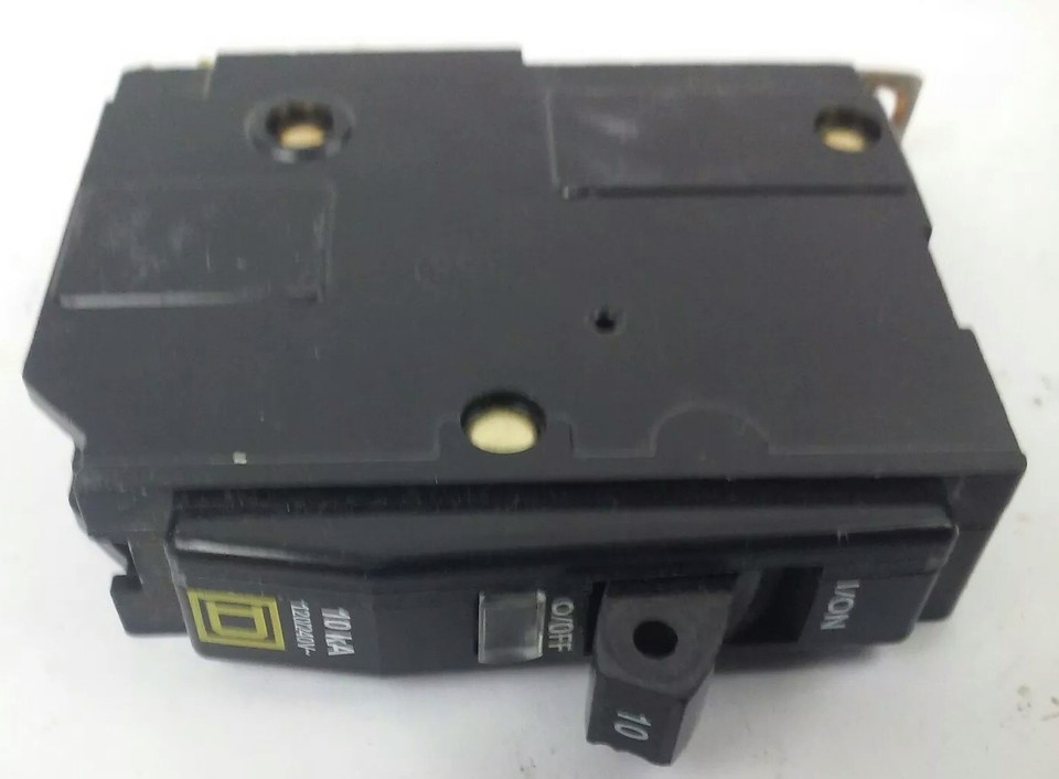 SQUARE D QOB110 CIRCUIT BREAKER, 1 POLE, 10 AMP, 120/240V, 10KA, 50 ...