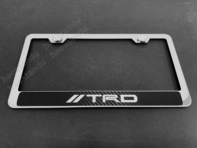 1xTRDstyle HALO STAINLESS STEEL LICENSE PLATE FRAME w/(Carbon Fiber ...