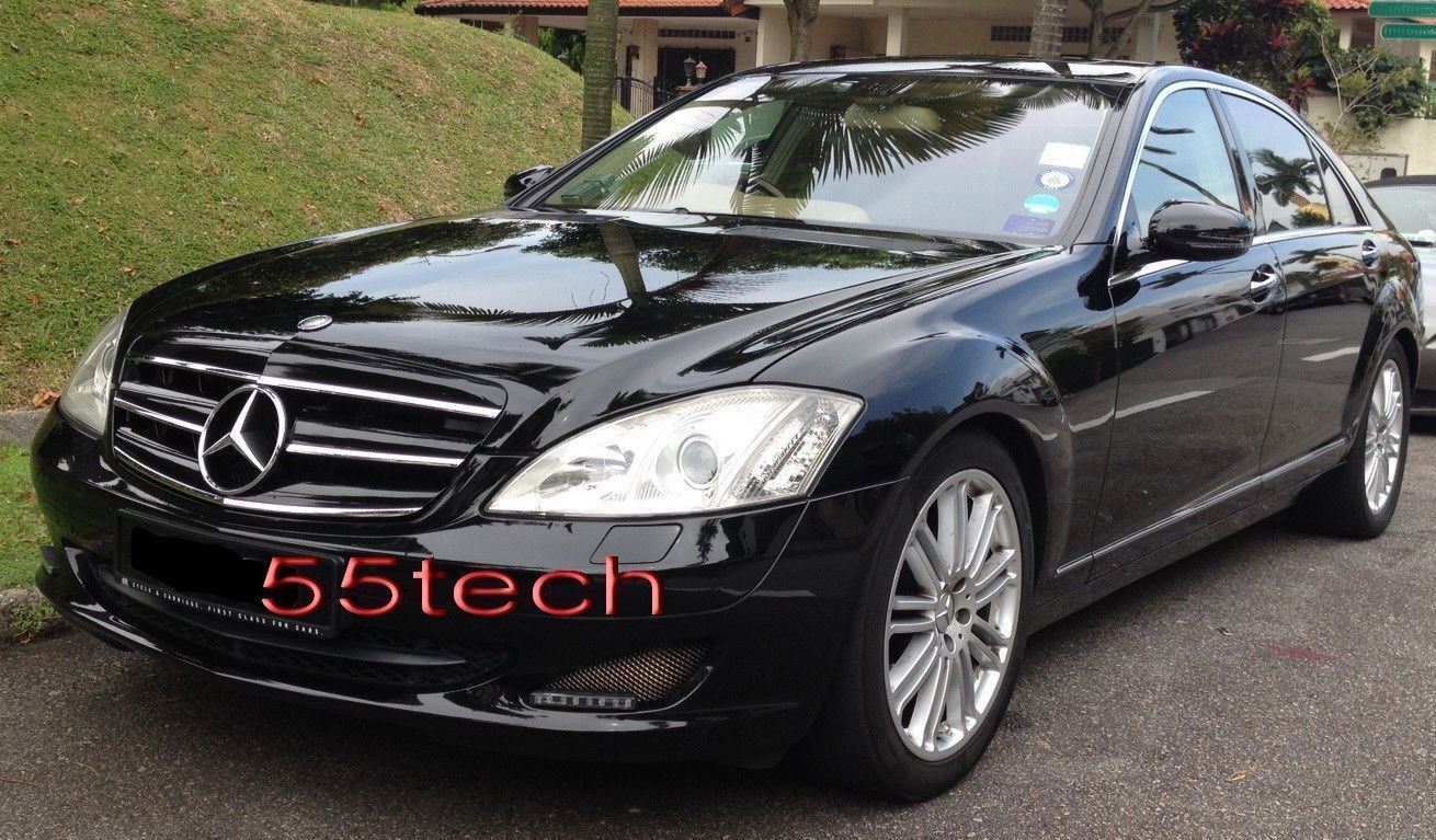 Mercedes W221 S350 S550 Grille Grill 3 Fins Black AMG 2007 2008 2009 ...